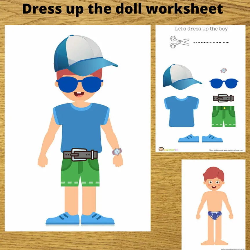 DRESS UP THE DOLL WORKSHEET - BusyPreschooler.com