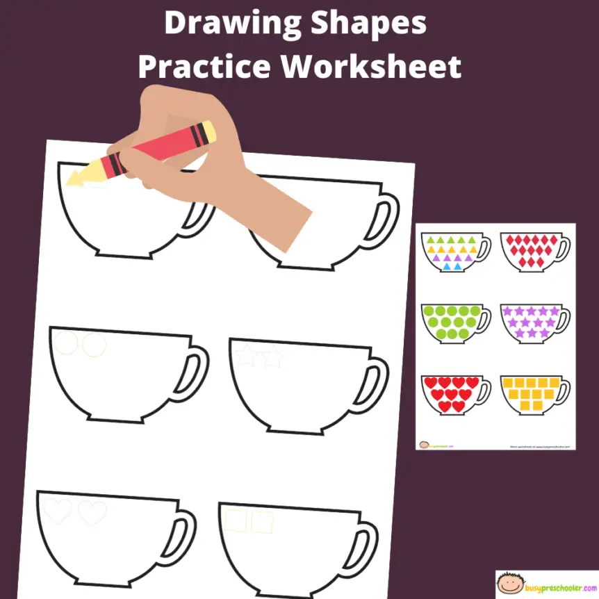 SHAPE DRAWING PRACTICE WORKSHEET - BusyPreschooler.com