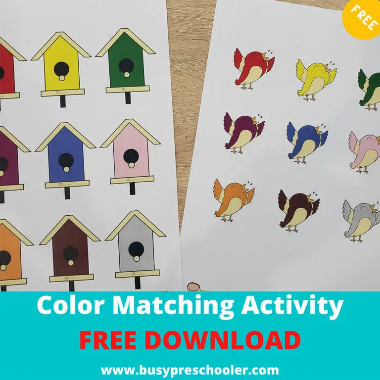 FREE COLOR MATCHING PRINTABLE - BusyPreschooler.com
