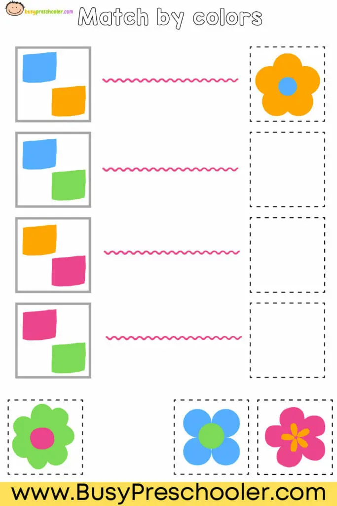 COLOR MATCHING FREE WORKSHEET - BusyPreschooler.com