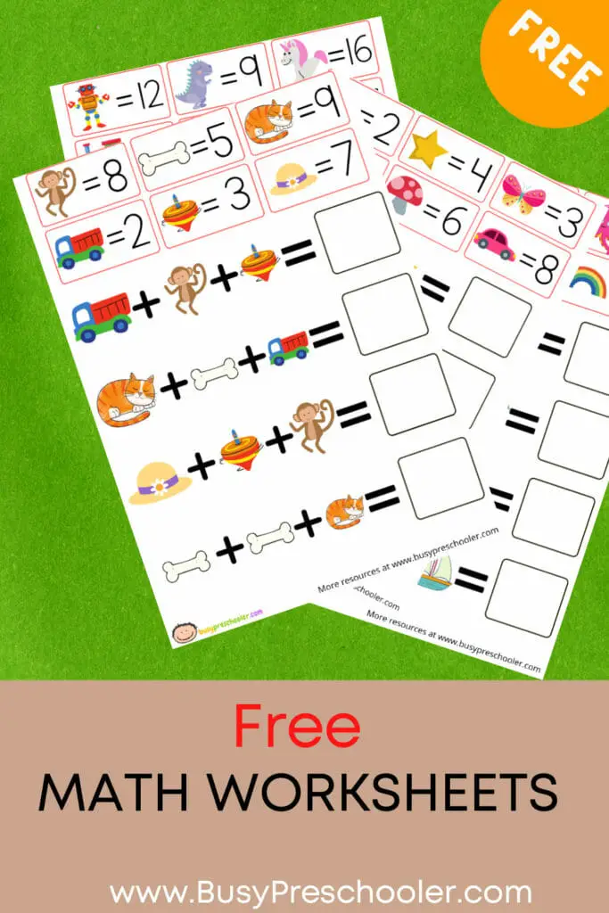 MATH WORKSHEETS FOR KIDS - BusyPreschooler.com