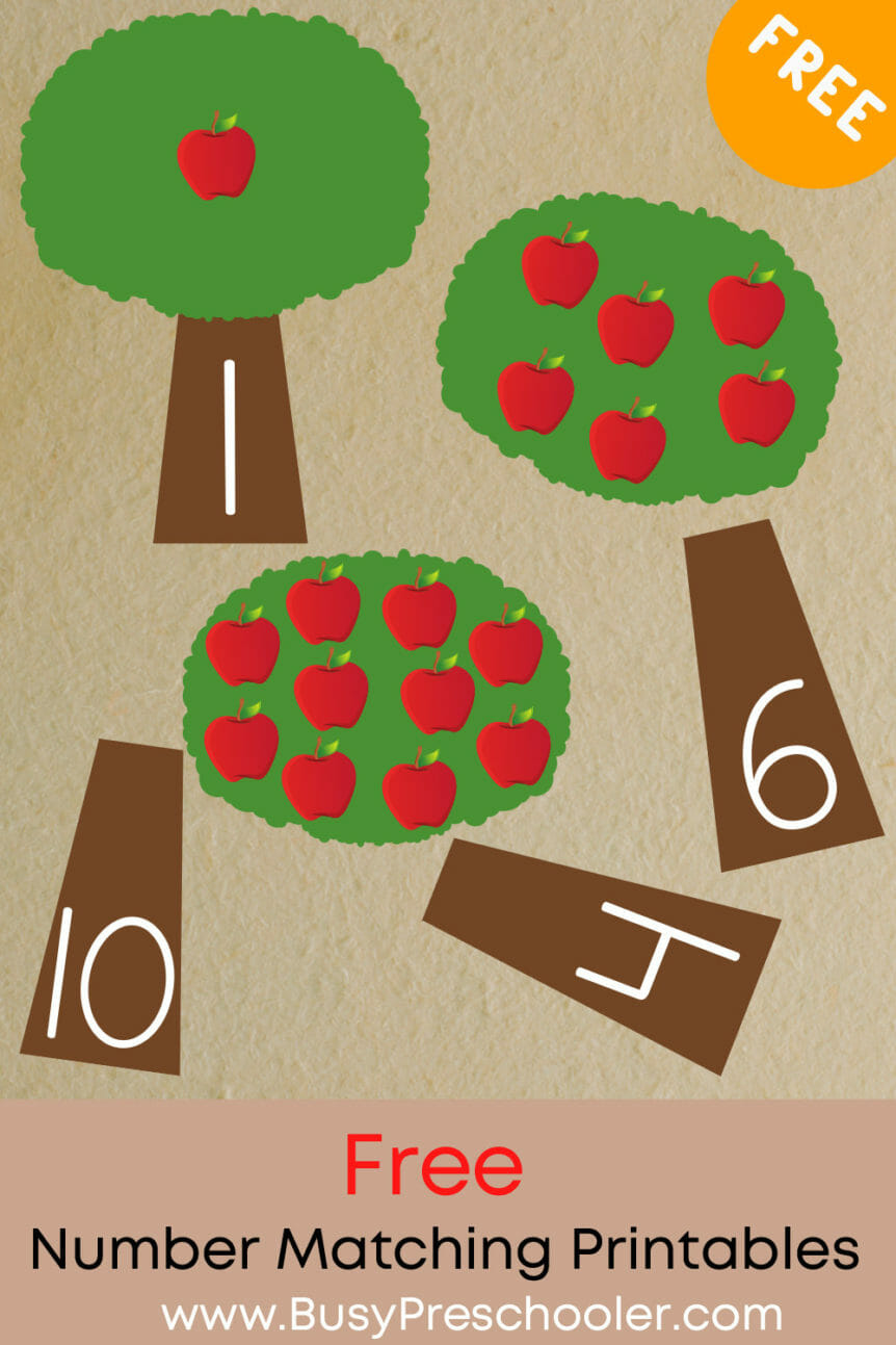 Apple Tree Number Matching Activity - BusyPreschooler.com