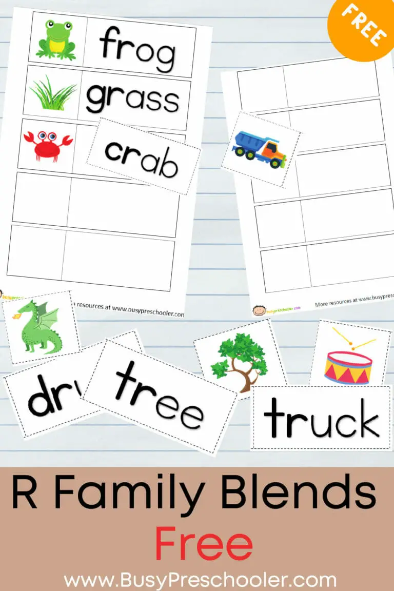 'R' BLENDS FREE WORKSHEETS - BusyPreschooler.com