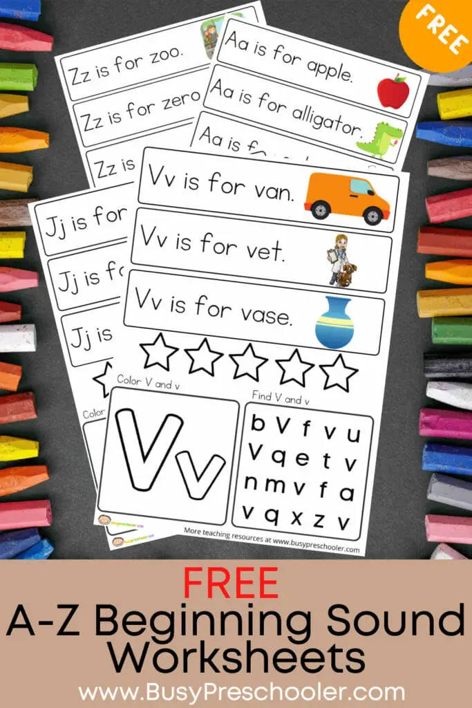 A-Z BEGINNING SOUND PHONICS WORKSHEETS - BusyPreschooler.com