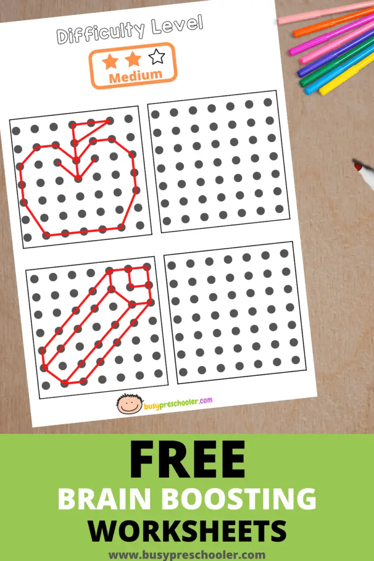 LEVEL 24 DOT TO DOT COPY PRACTICE WORKSHEET - BusyPreschooler.com