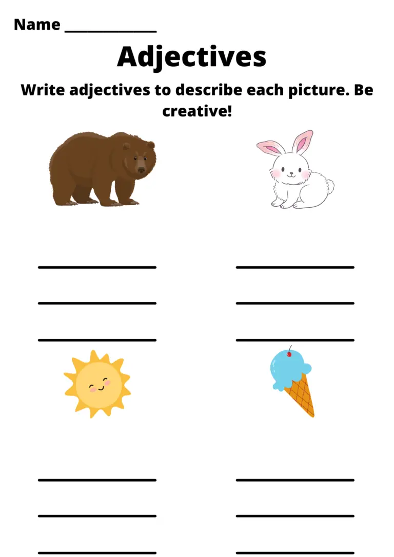 Kindergarten Adjective Worksheets for Engaging Learning