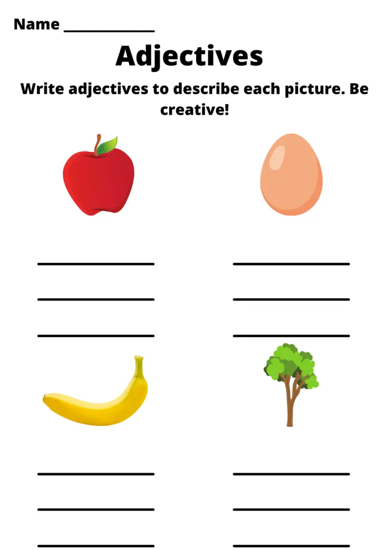 Kindergarten Adjective Worksheets for Engaging Learning